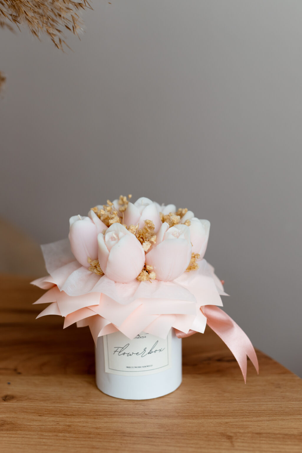 Candle Flower Box Tulipany – naturalne świece sojowe - Aromasoya